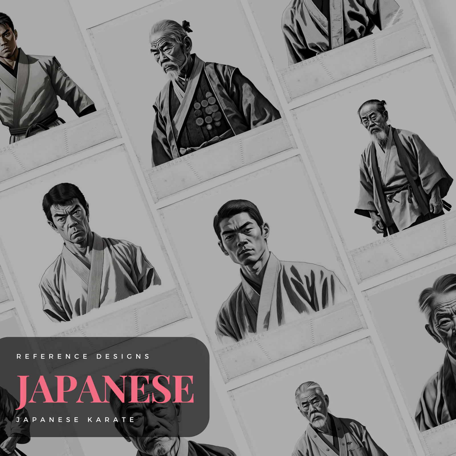 Japanese Karate Digital Reference Design Collection: 50 Procreate & Sk