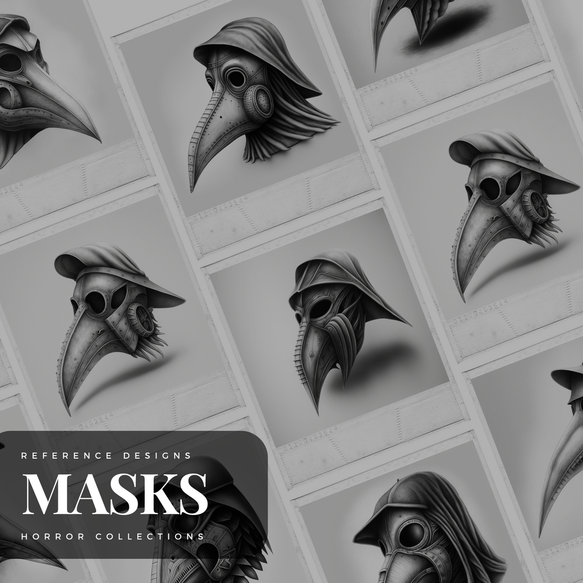 Plague Doctor Masks Digital Reference Design Collection: 50 Procreate
