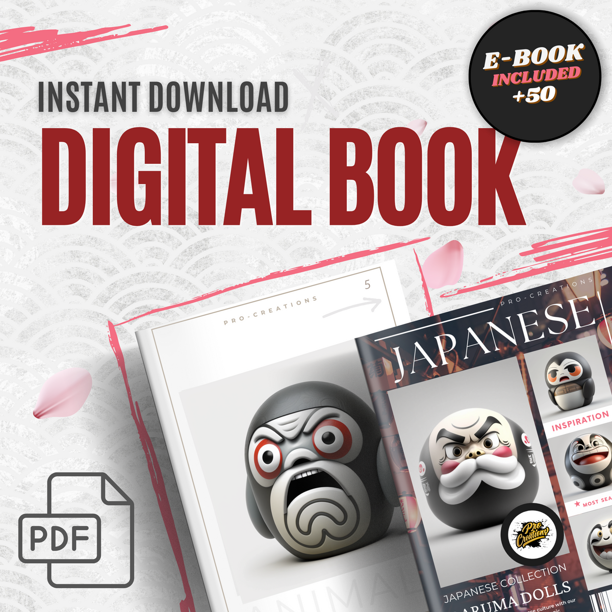 Daruma Dolls Digital Reference Design Collection: 50 Procreate & Sketc
