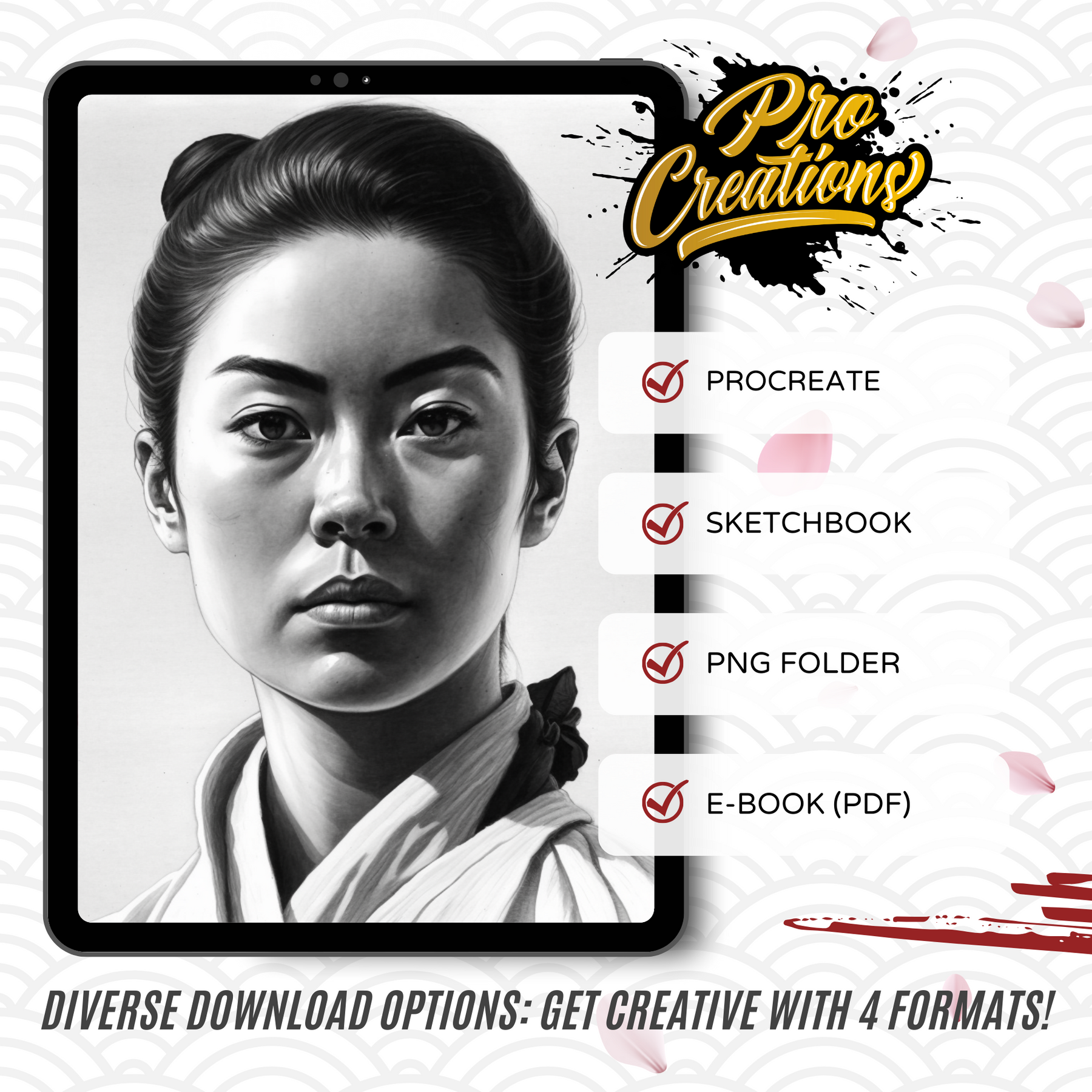 Japanese Karate Digital Reference Design Collection: 50 Procreate & Sk
