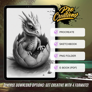 Dragons Digital Design Collection: 50 Procreate & Sketchbook Images