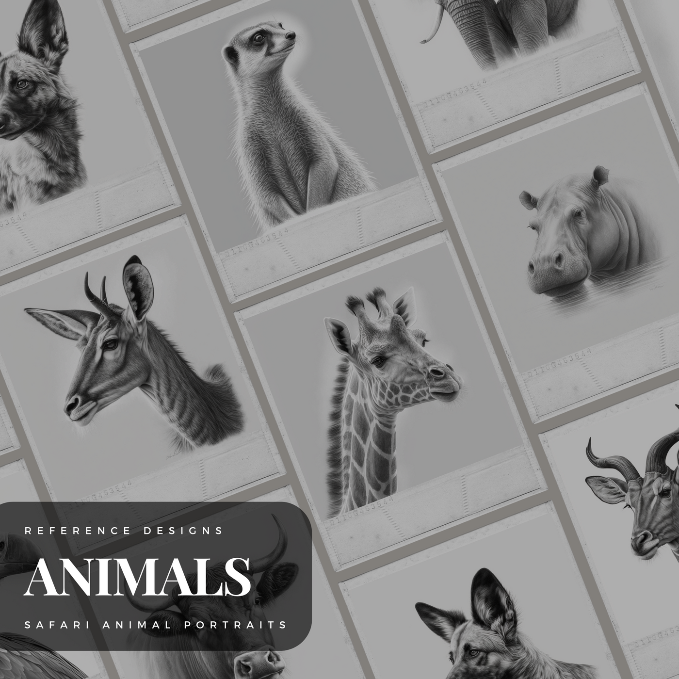 Safari Animals Tattoo Reference Pack