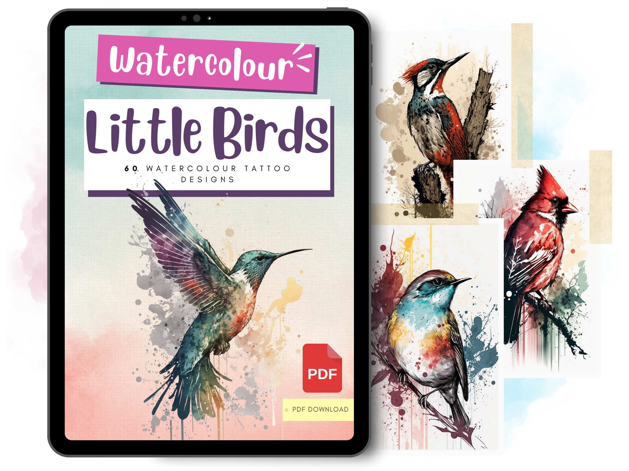 Little birds Watercolour Tattoo Designs | PDF Reference Designs for Ta